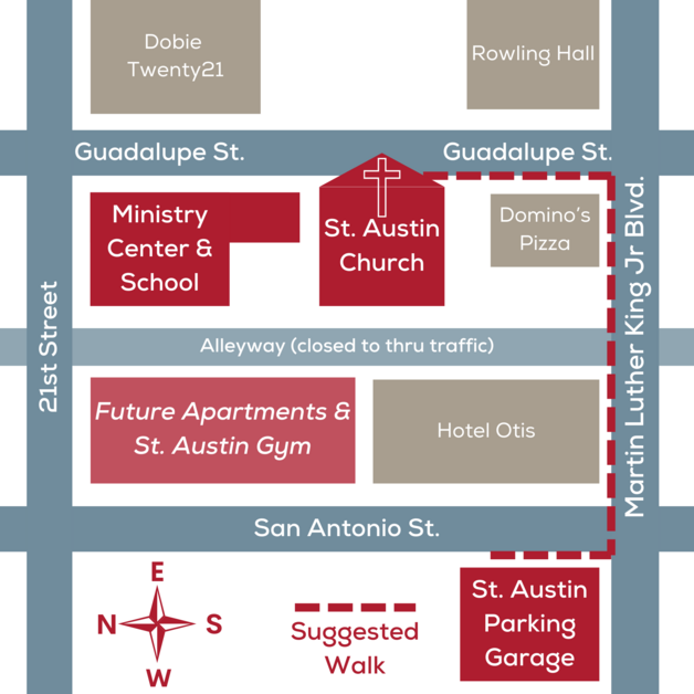 Parking at St. Austin - St. Austin Catholic Parish - Austin, TX