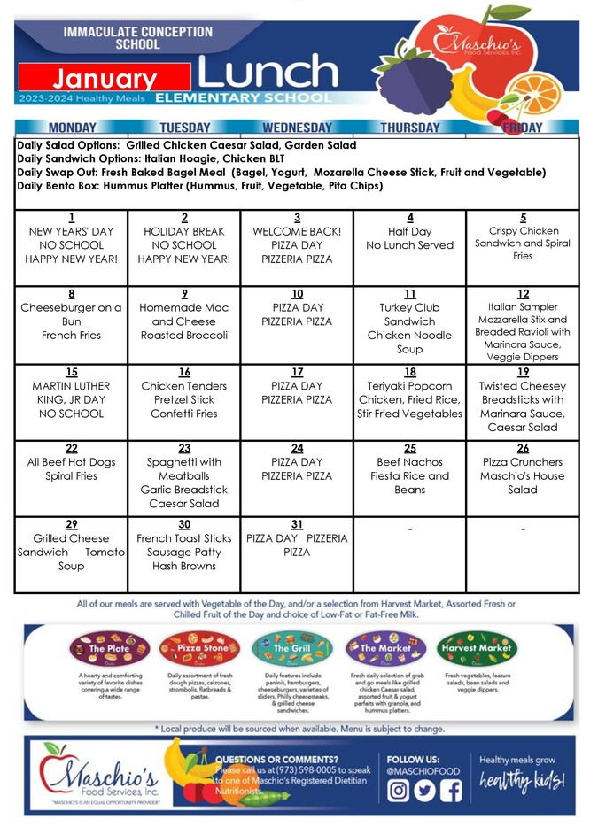 Lunch - Immaculate Conception School - Annandale, NJ