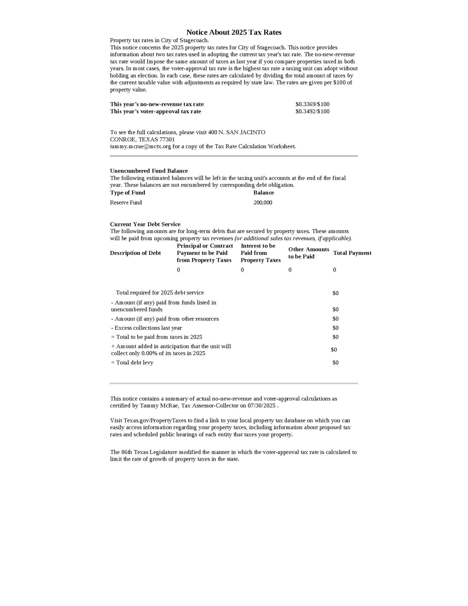 City of Stagecoach | Stagecoach, TX