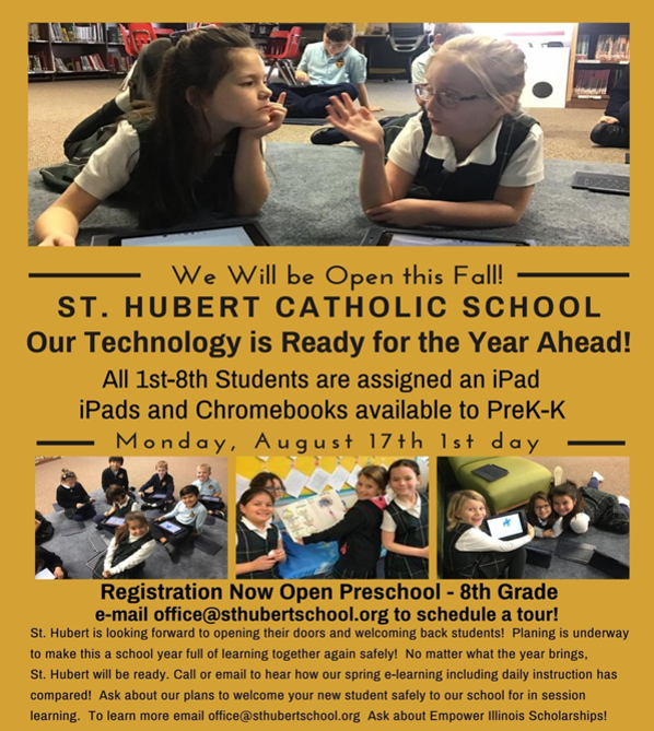 St. Hubert School will be open this fall! - Holy Archangels Parish ...