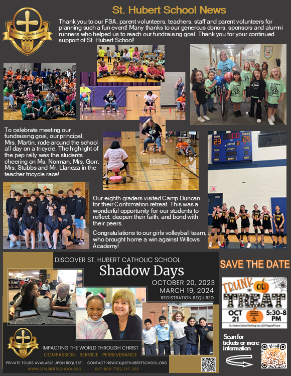 St. Hubert School News - Holy Archangels Parish - Hoffman Estates, IL