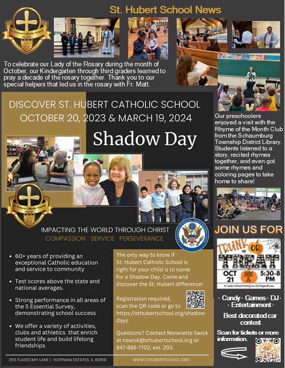 St. Hubert School News - Holy Archangels Parish - Hoffman Estates, IL