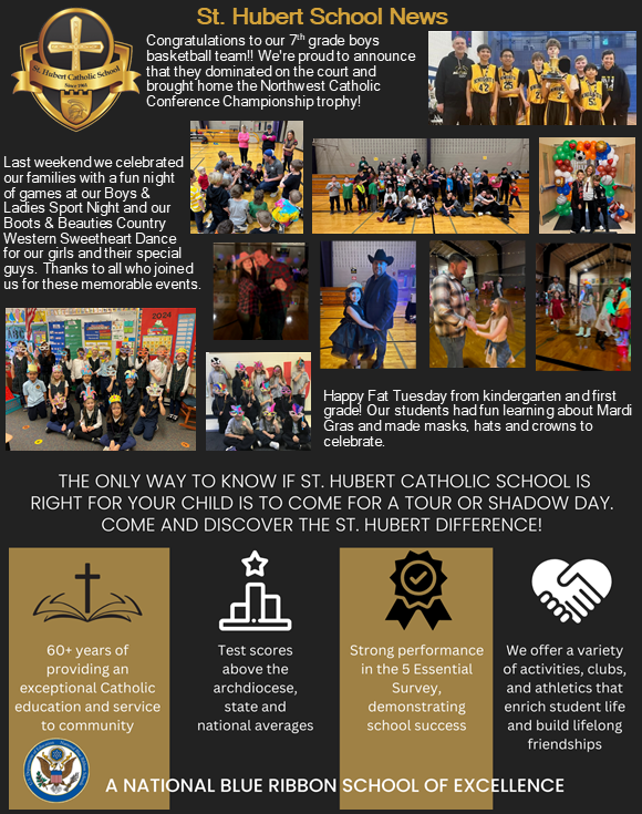 St. Hubert School News - Holy Archangels Parish - Hoffman Estates, IL