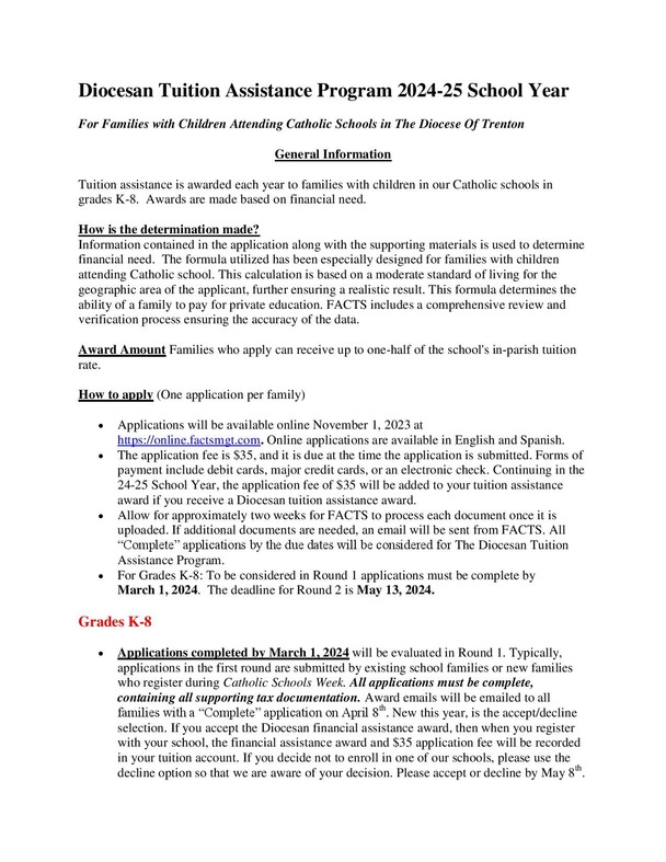 Tuition Assistance - Saint Paul School - Burlington, NJ