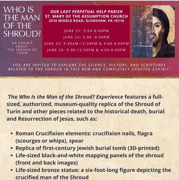 Who Is the Man of the Shroud? Exhibit | Catholic Diocese of Pittsburgh ...