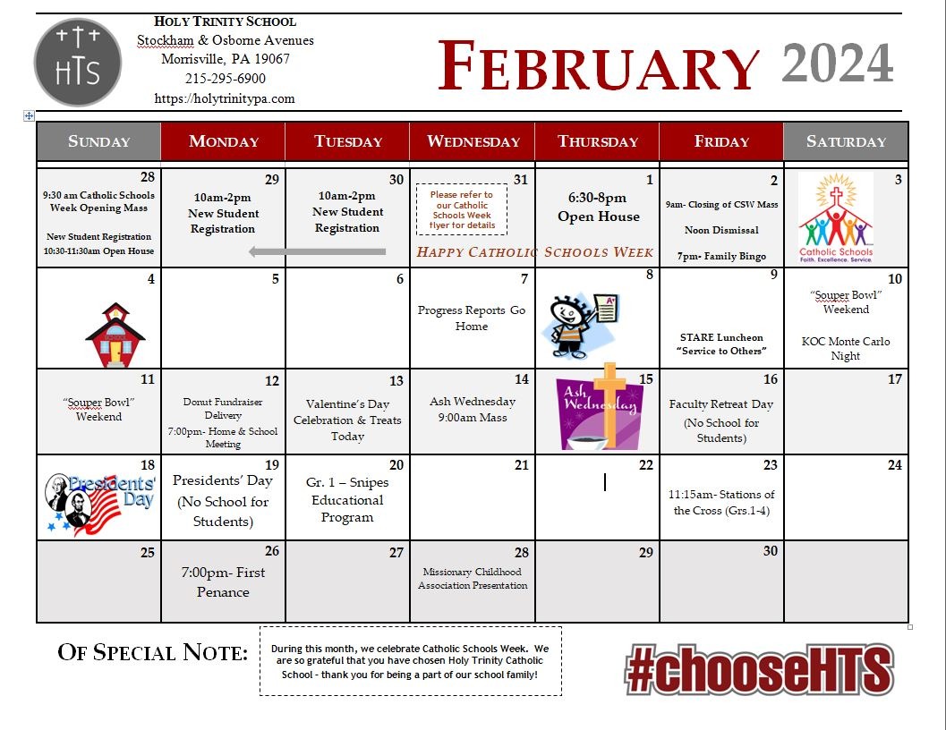 Calendars - Holy Trinity School - Morrisville, PA