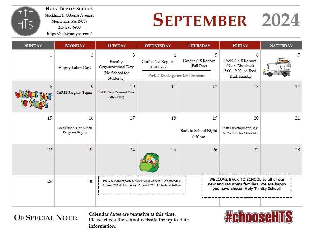 Calendars - Holy Trinity School - Morrisville, PA