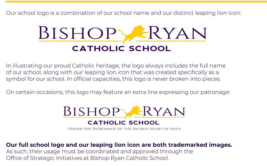 Bishop Ryan Catholic School :: BRCS Logo & Branding Guidelines :: Minot, ND