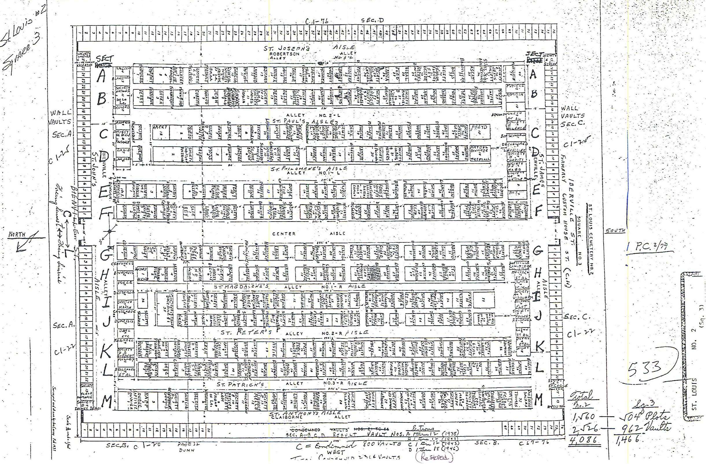 Maps - Cemeteries, New Orleans Catholic Cemeteries - New Orleans, LA