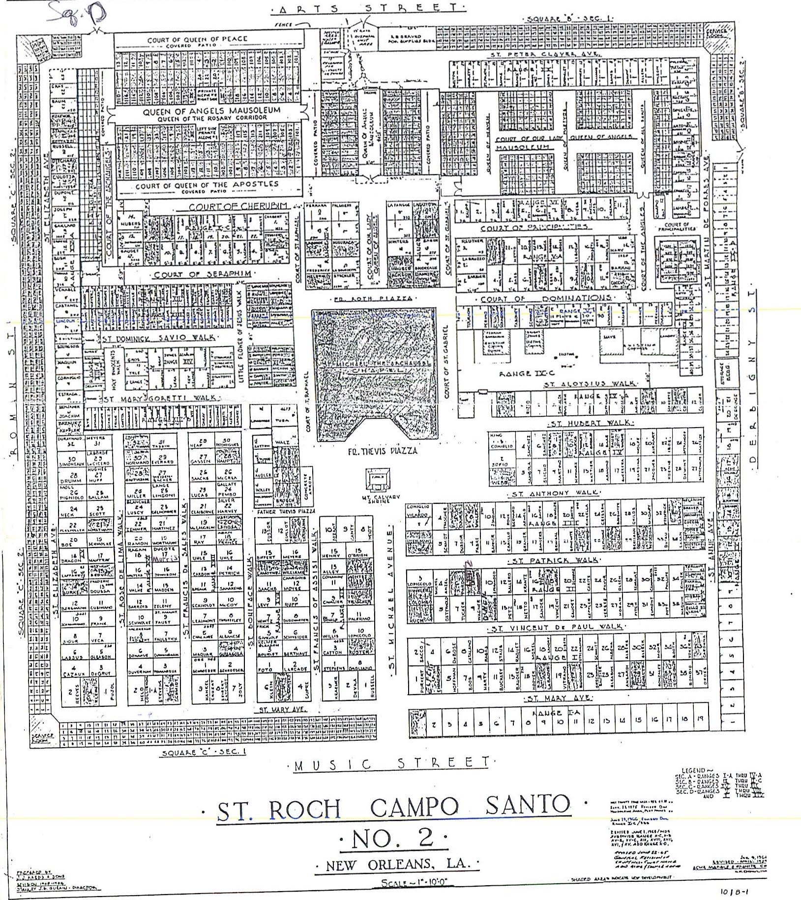 Maps - Cemeteries, New Orleans Catholic Cemeteries - New Orleans, LA