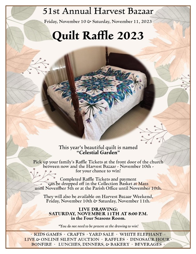 Quilt Raffle - Holy Redeemer Parish - College Park, MD