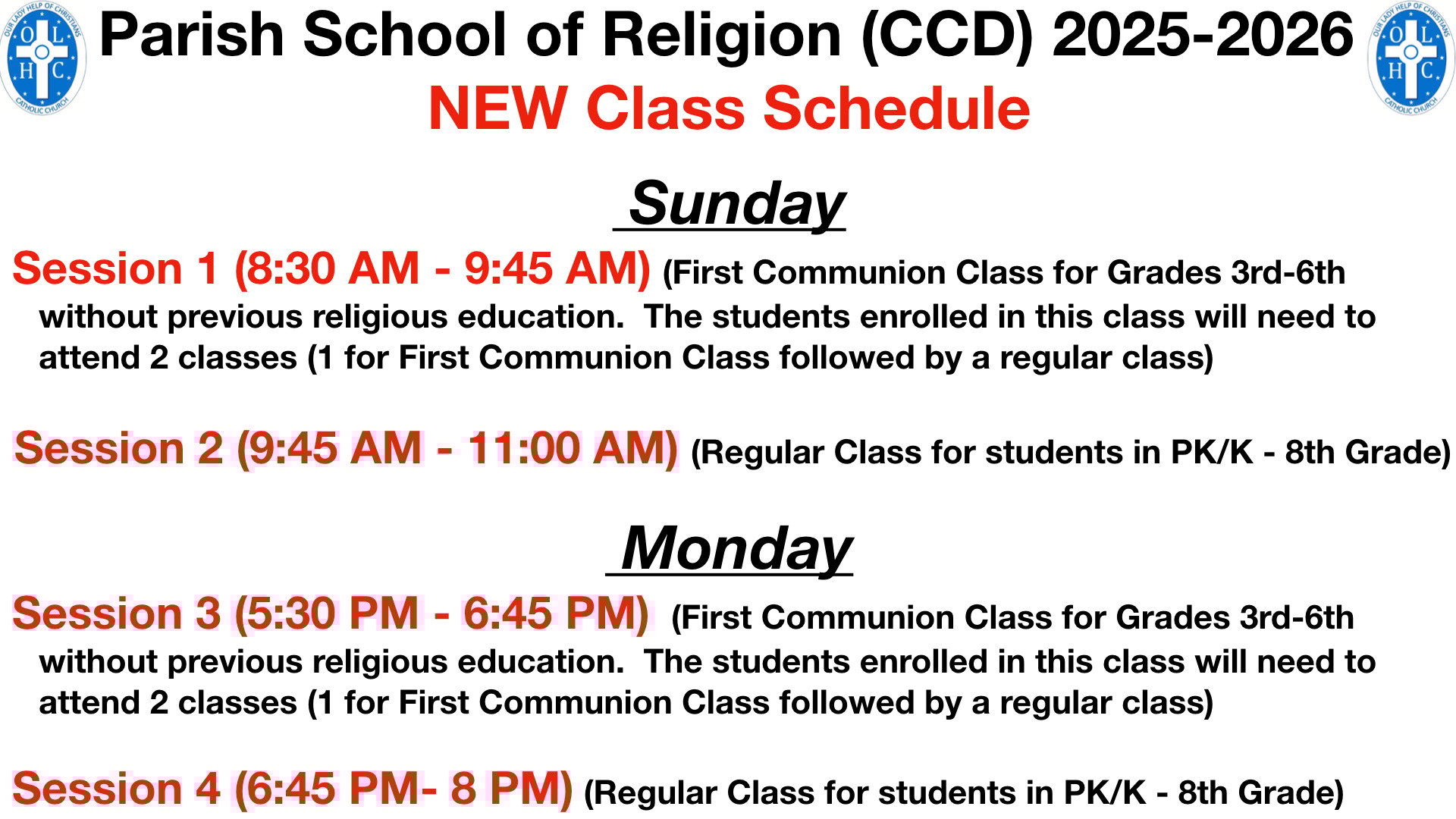 CCD Registration 2025-2026 New FamiliesRegistro Catesismo (CCD) 2025 ...