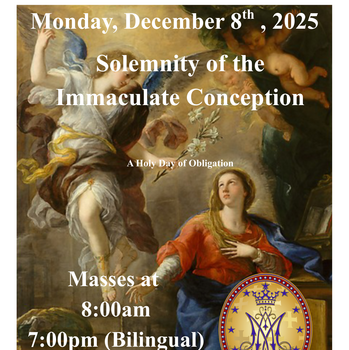 Solemnity of the Immaculate Conception / A Holy Day of Obligation ...