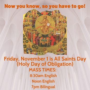 St. Catherine of Siena Parish - All Saints Day--Holy Day of Obligation ...