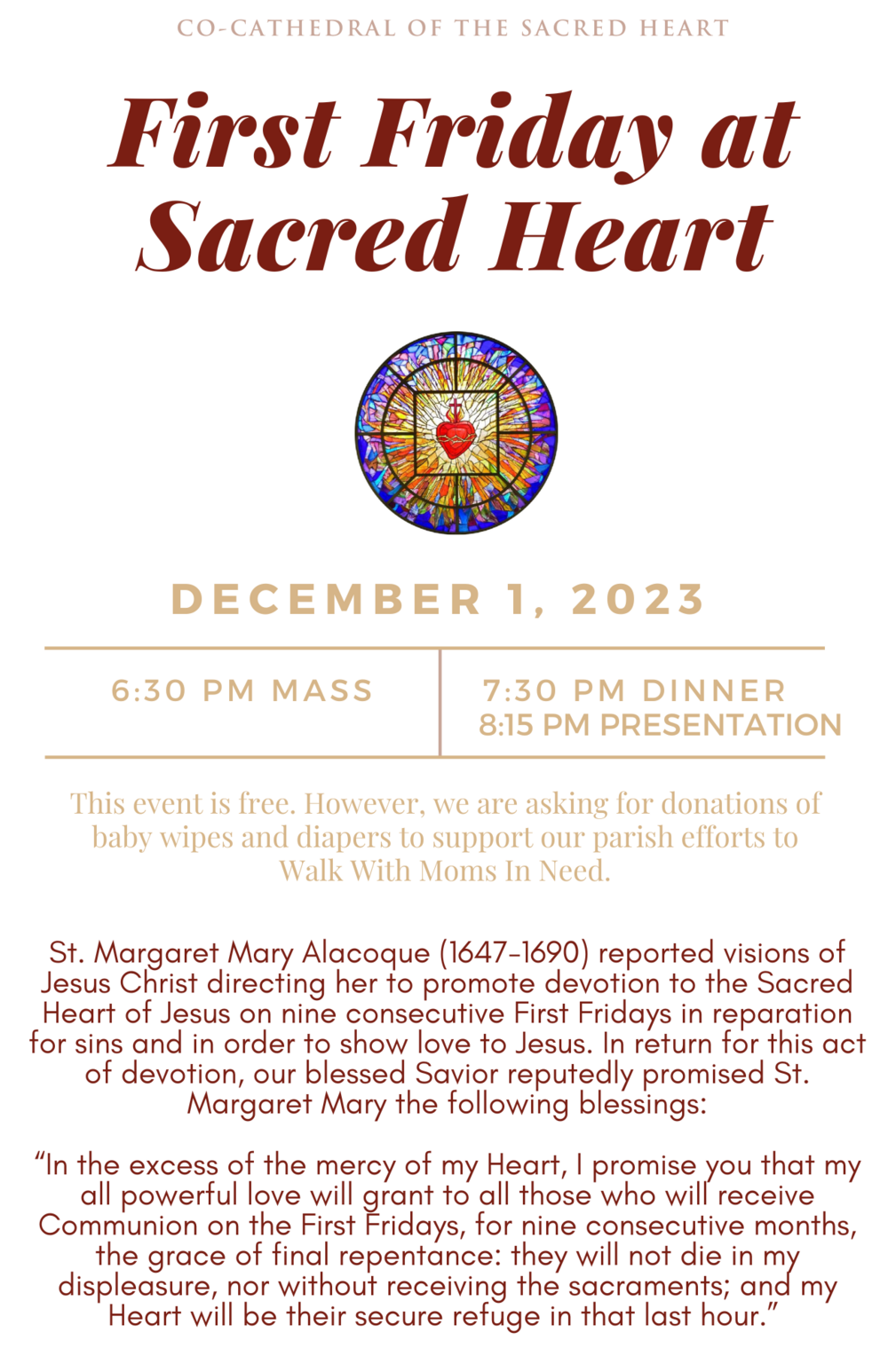 First Fridays at Sacred Heart | Co-Cathedral of the Sacred Heart ...
