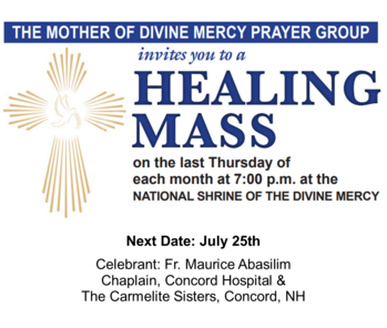 Monthly Healing Mass offered at The Shrine of The Divine Mercy in ...