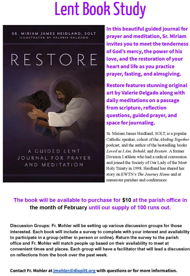 Lent Book Study/Christ the Divine Shepherd Parish /PA