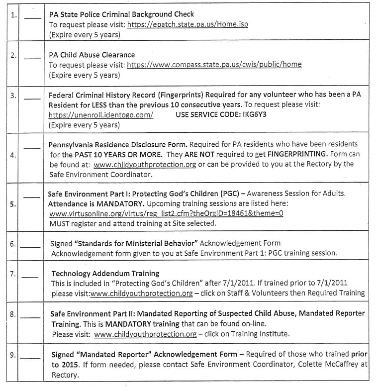 Clearances... 2025-2026 - Saint Dominic School - Philadelphia, PA