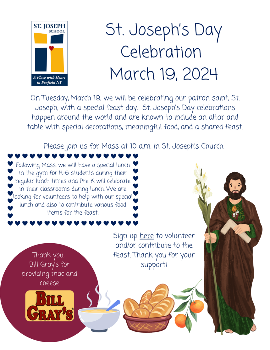 Upcoming Events | St. Joseph School | Penfield, NY
