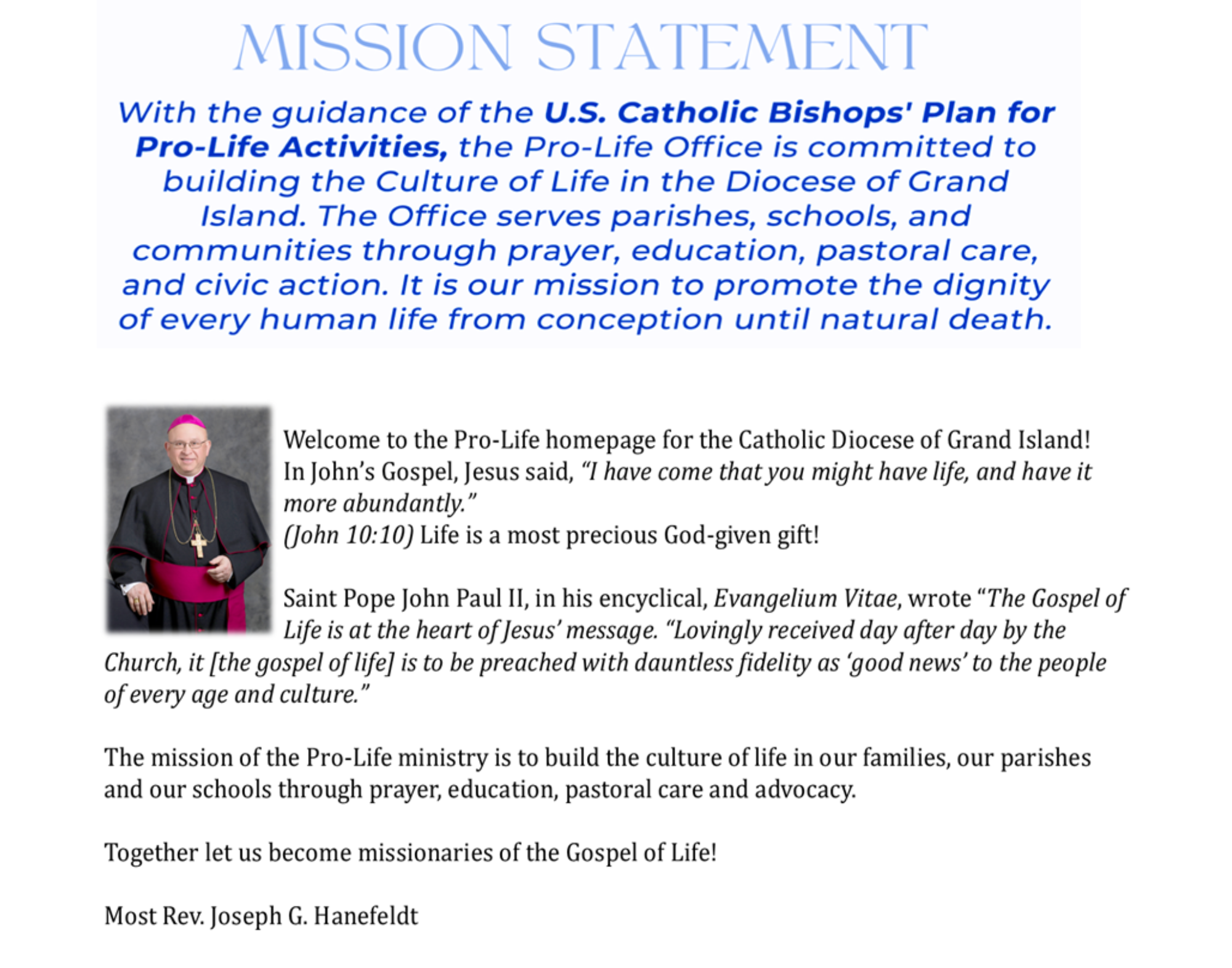 PRO-LIFE - Catholic Diocese of Grand Island - Catholic Diocese of ...