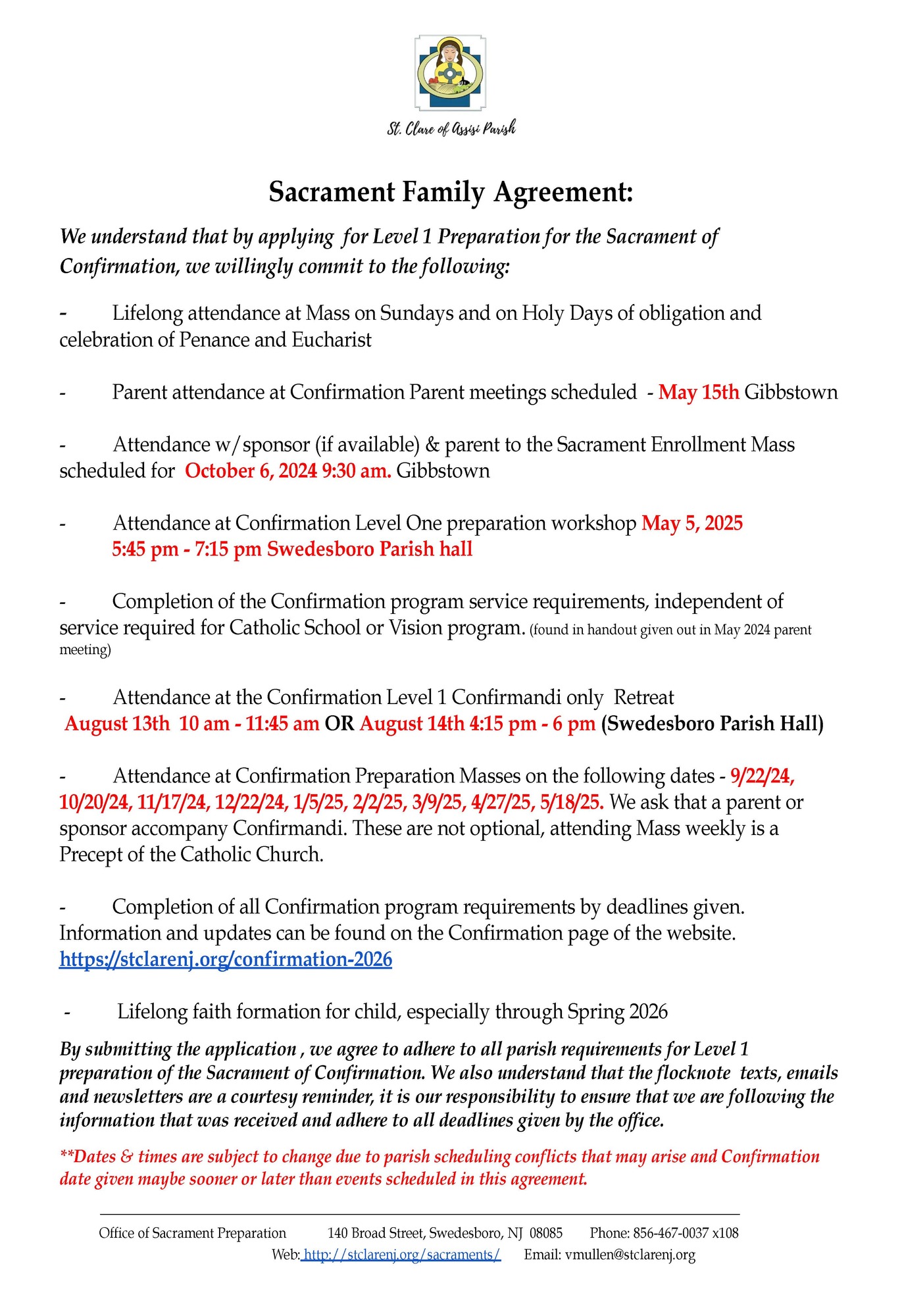 St. Clare of Assisi | Confirmation 2026 | Swedesboro, NJ