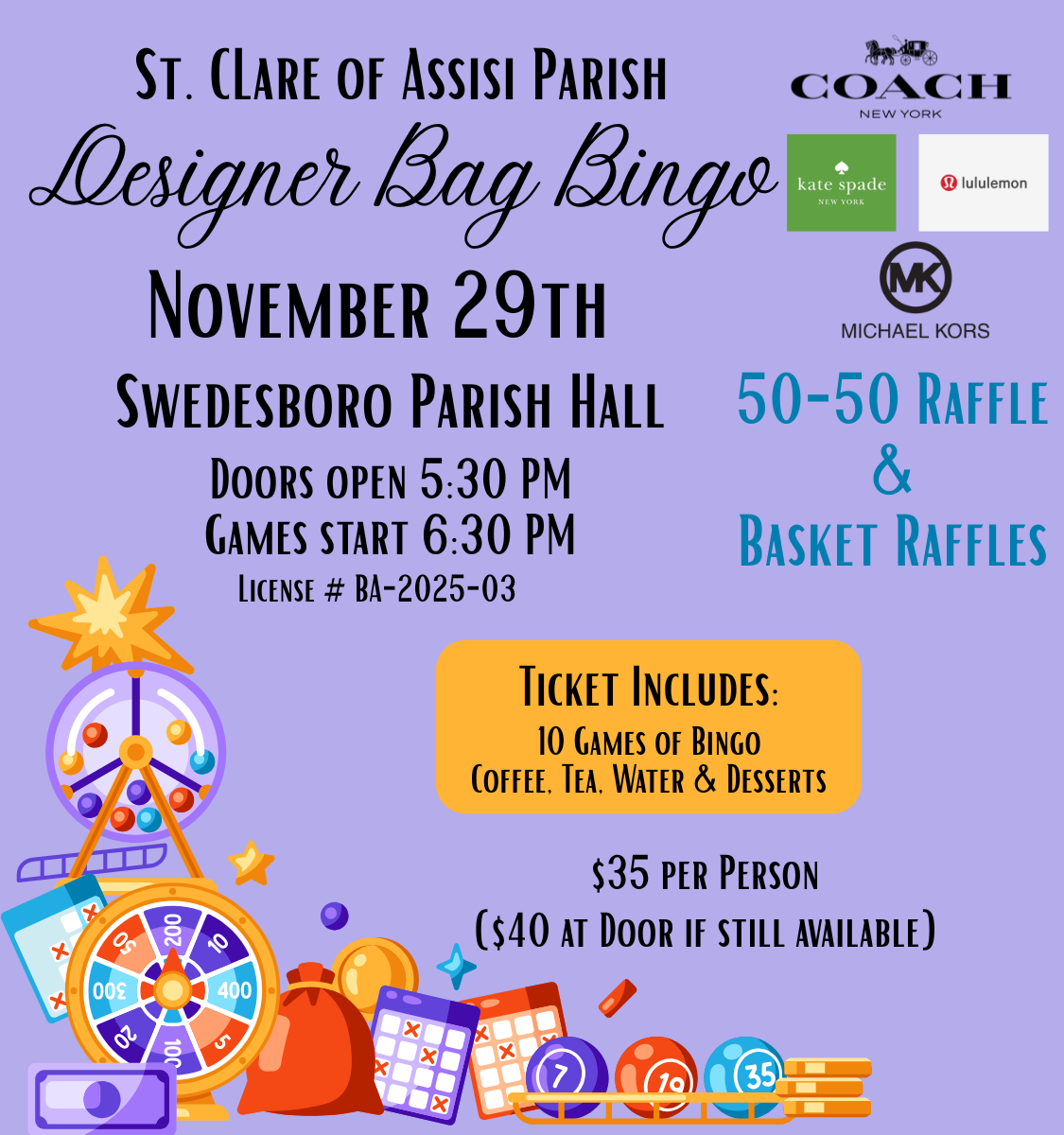 St. Clare of Assisi | Basket Bingo | Swedesboro, NJ