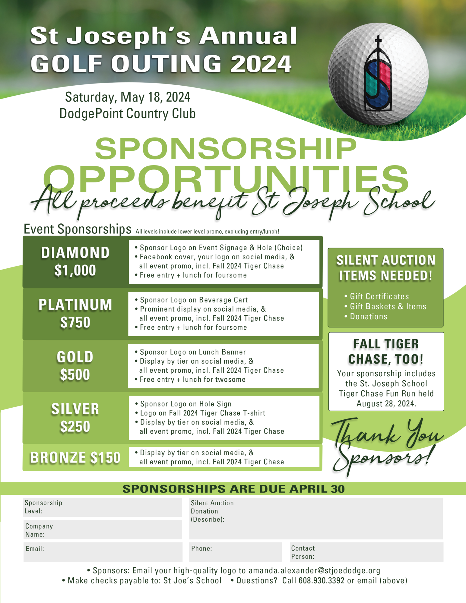 Golf Outing | St. Joseph School | Dodgeville, WI