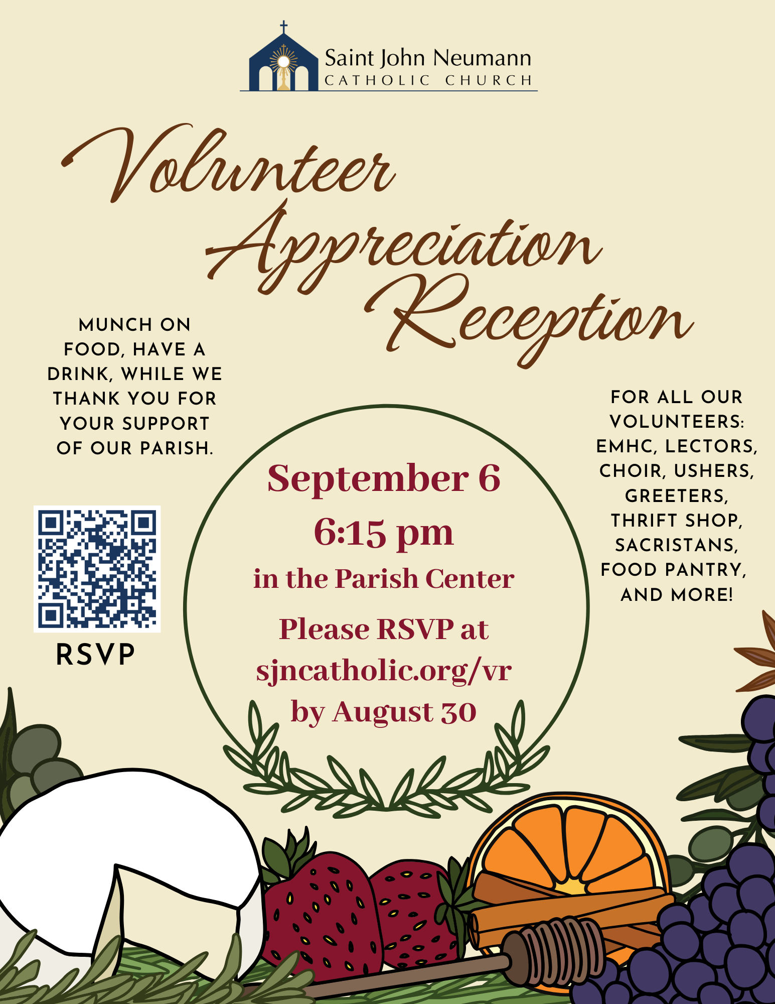 Volunteer Appreciation Reception - St. John Neumann Catholic Church ...