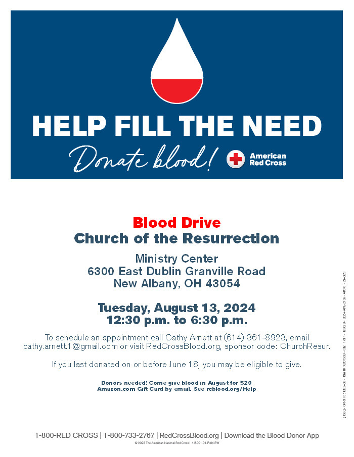 Blood Drive - Church of the Resurrection - New Albany, OH