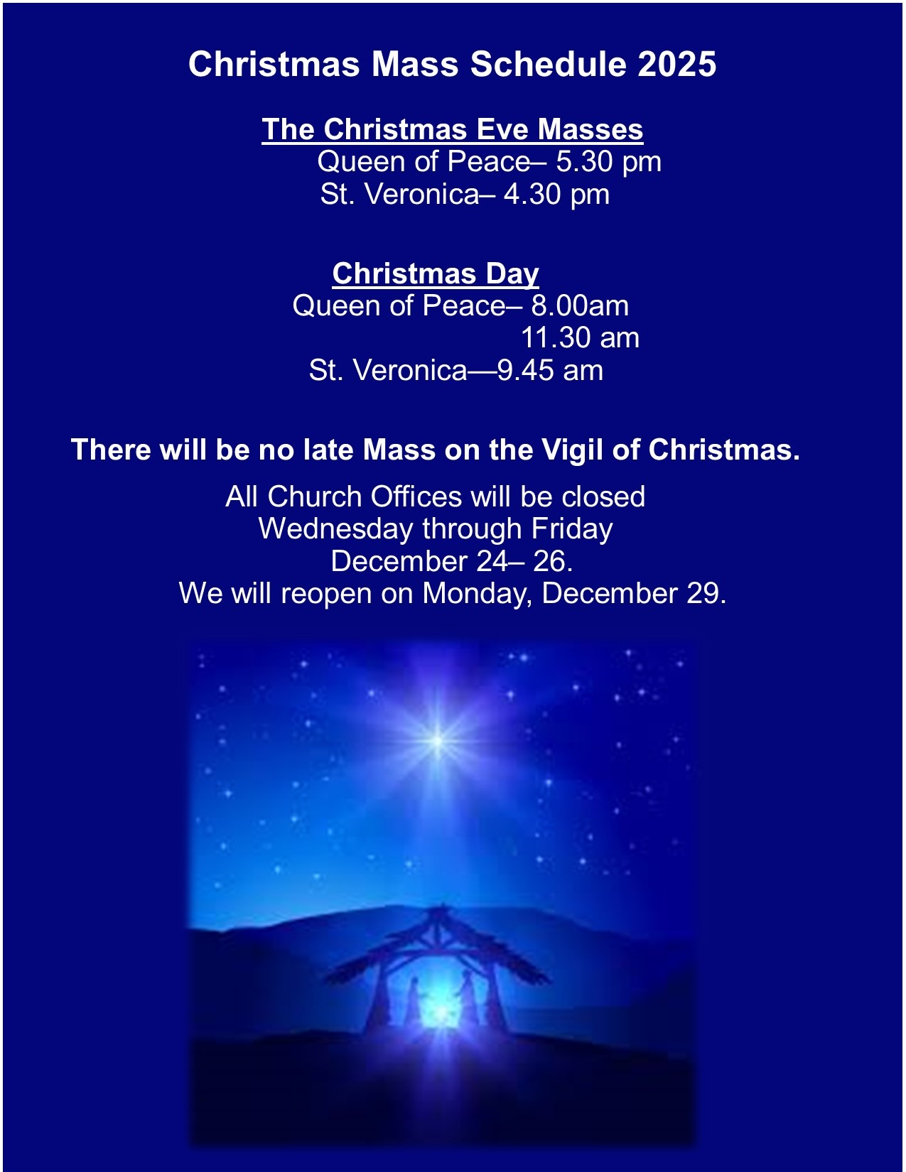 The Parish of Blessed Virgin Mary, Queen of Peace & St. Veronica ...