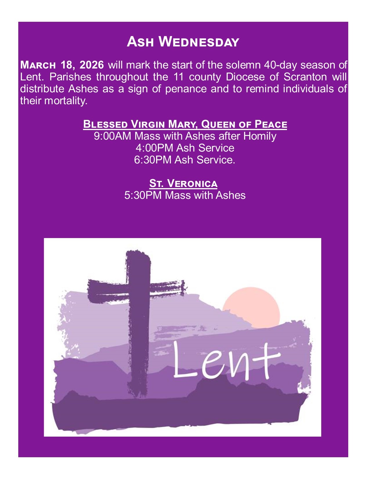 The Parish of Blessed Virgin Mary, Queen of Peace & St. Veronica ...