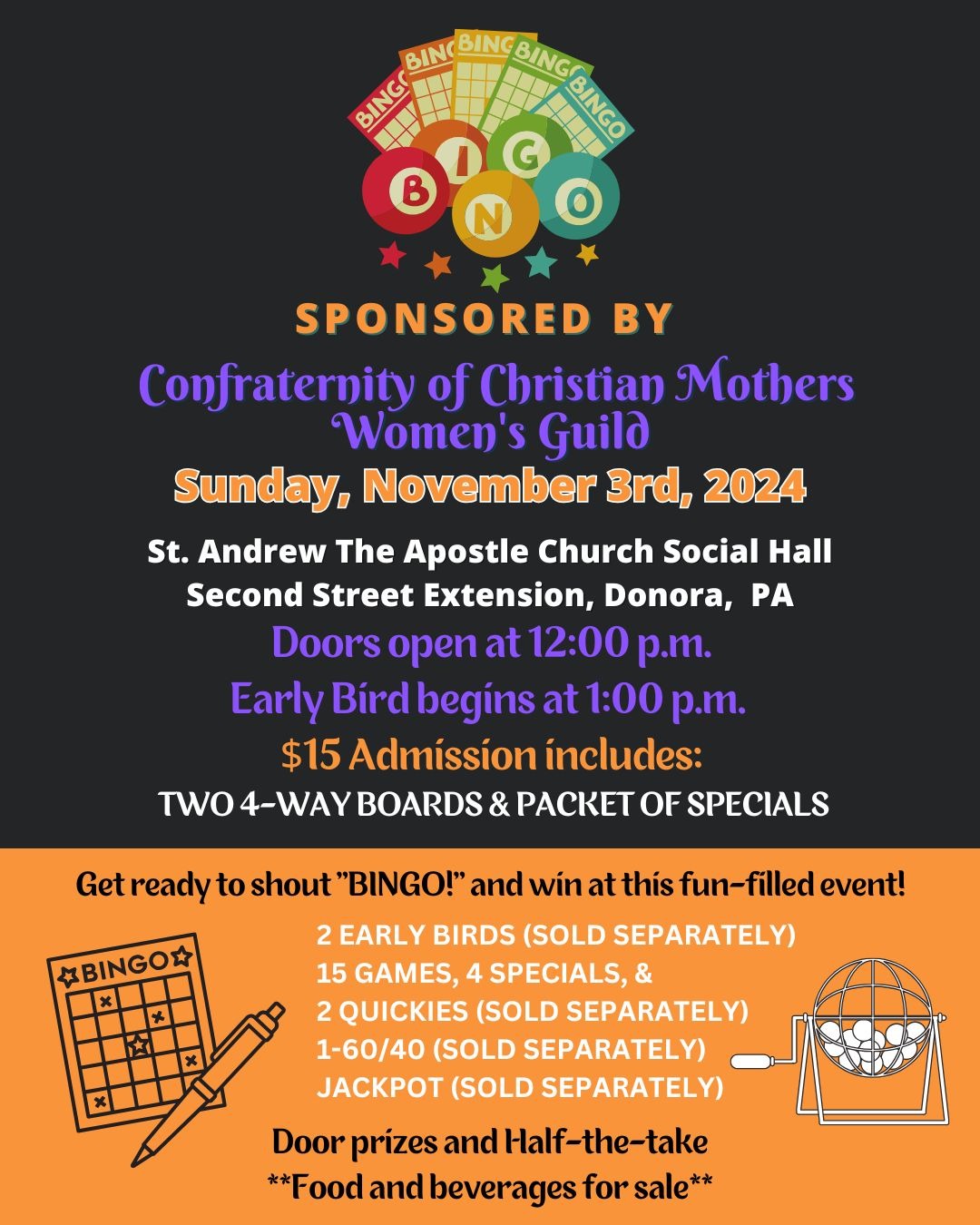 Upcoming Social Events & Fundraisers - Saint Andrew the Apostle ...