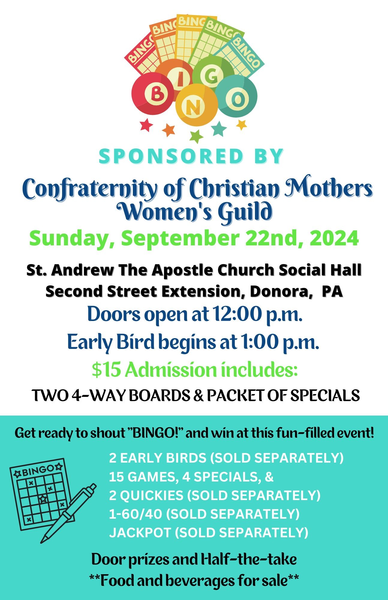 Upcoming Social Events & Fundraisers - Saint Andrew the Apostle ...