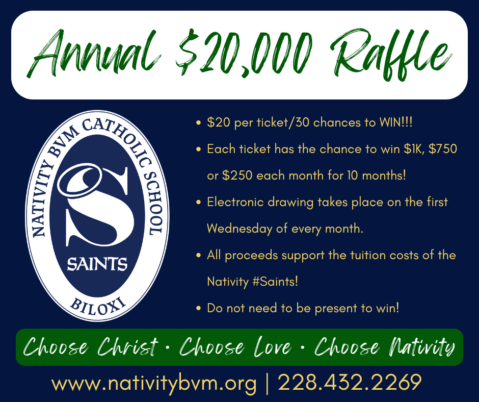 NPA Raffle Tickets - Nativity BVM Elementary School - Biloxi, MS