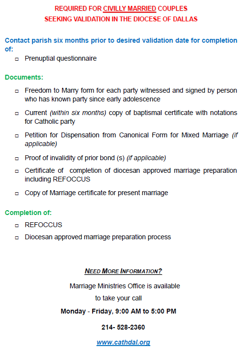 Getting Your Marriage Convalidated in the Catholic Church | Holy Spirit ...