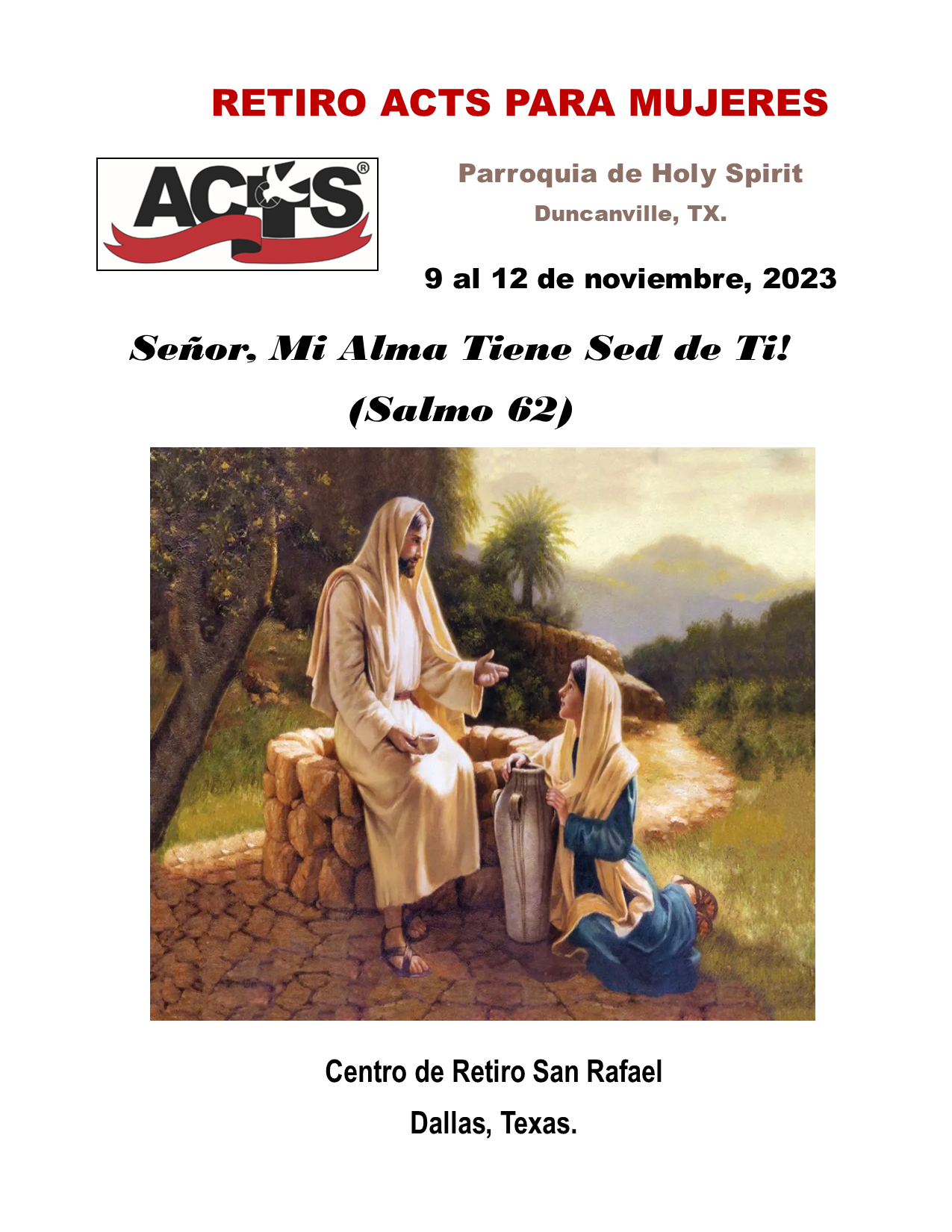 Retiro ACTS para Mujeres | Holy Spirit Catholic Church | Duncanville, TX
