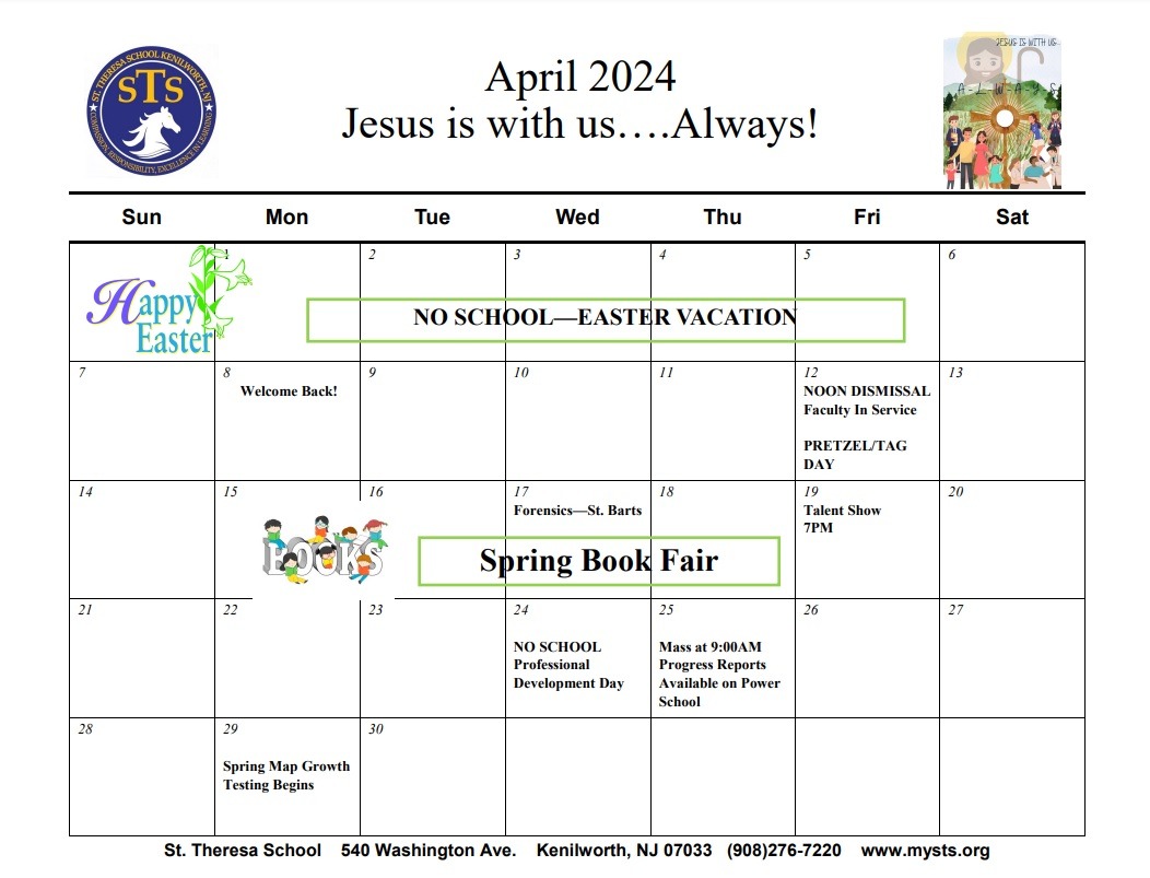 "Thursday Folder" - St. Theresa School - Kenilworth, NJ