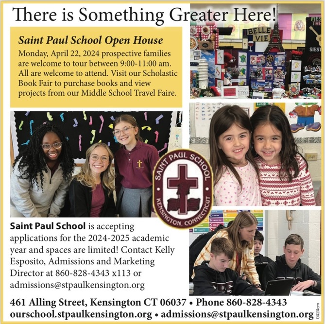 Open House Information | Saint Paul Catholic School | Kensington, CT