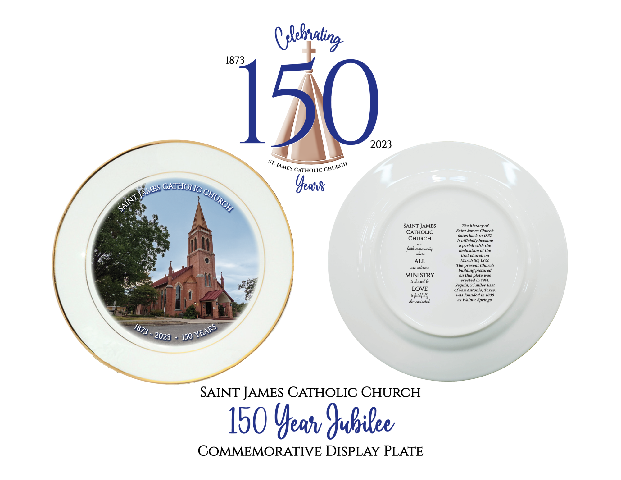 150 Year Jubilee Commemorative Display Plate - St. James Catholic ...