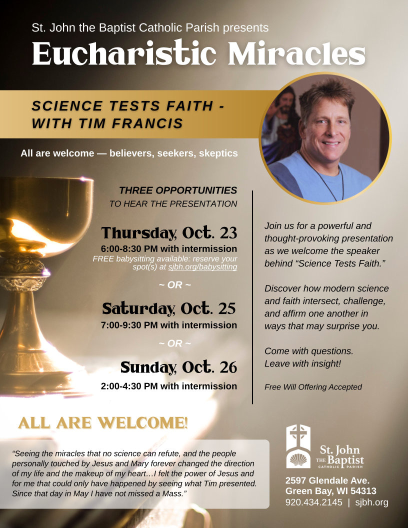 Lourdes Academy | Science Tests Faith Presentation, St John the Baptist ...