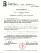 DECREE FROM THE BISHOP | The Reinstatement of the Distribution of the ...