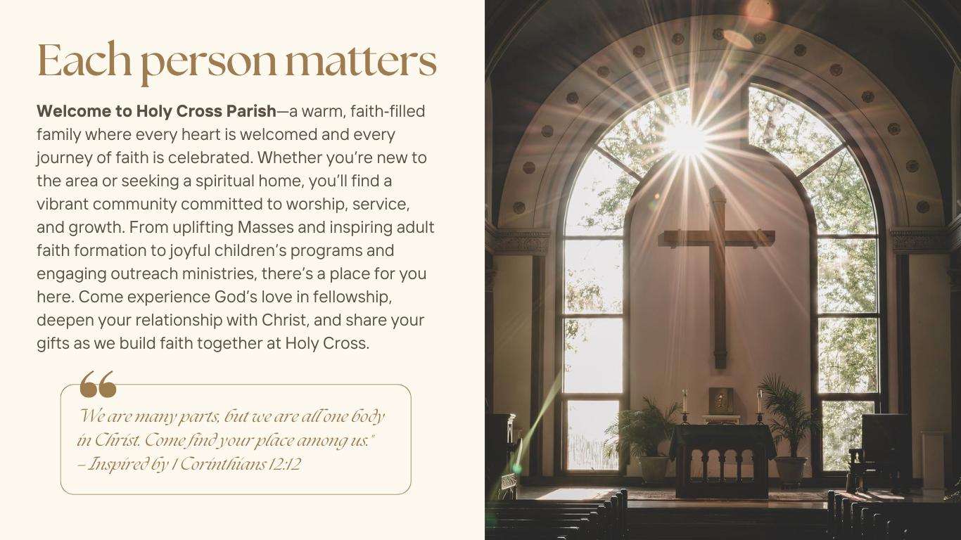 Join Holy Cross Parish - Holy Cross Catholic Church - Green Bay, WI