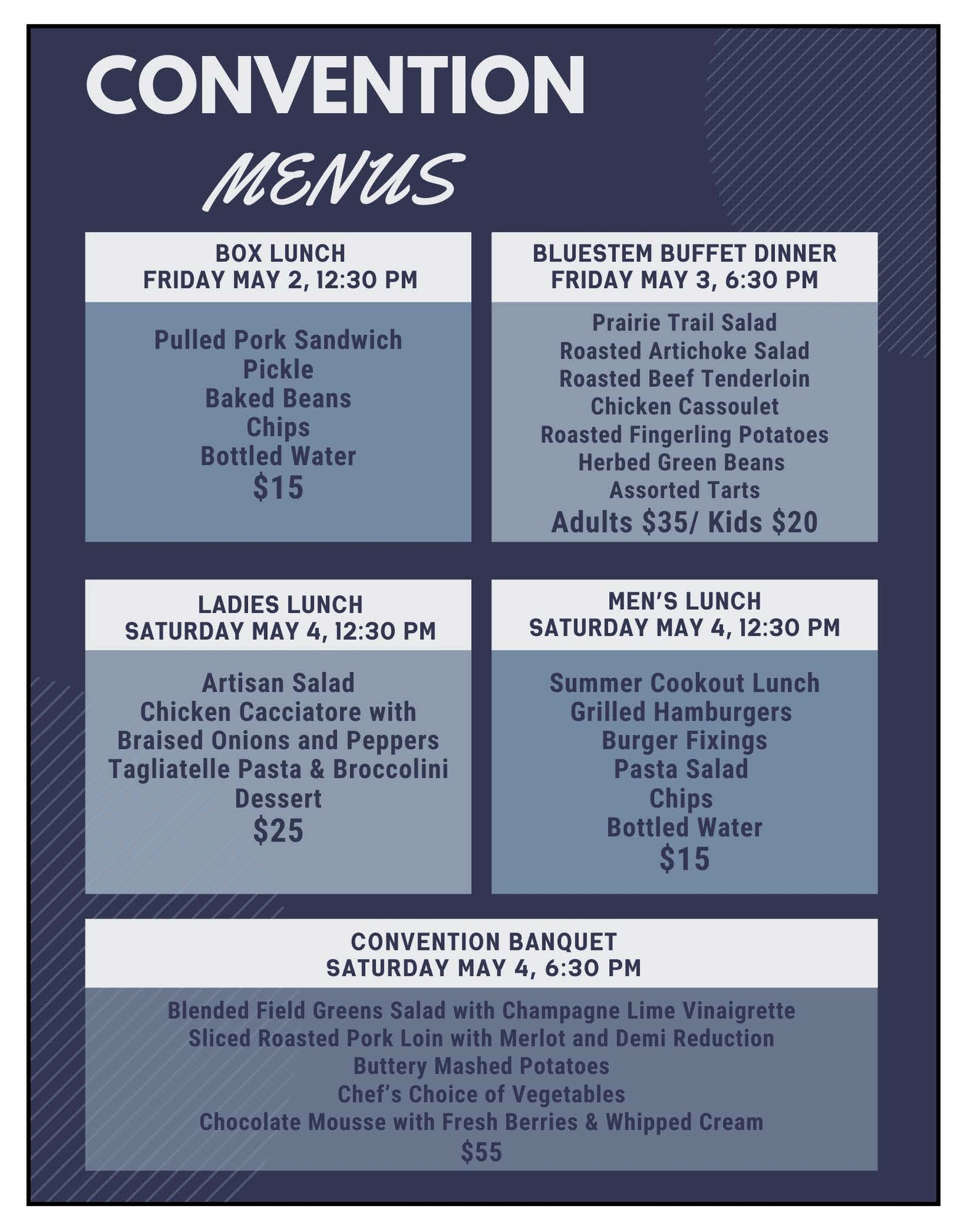 Kansas Knights of Columbus - Menus