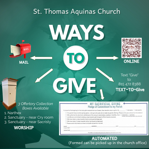 Online Giving Options | St. Thomas Aquinas Church | Freeport, IL