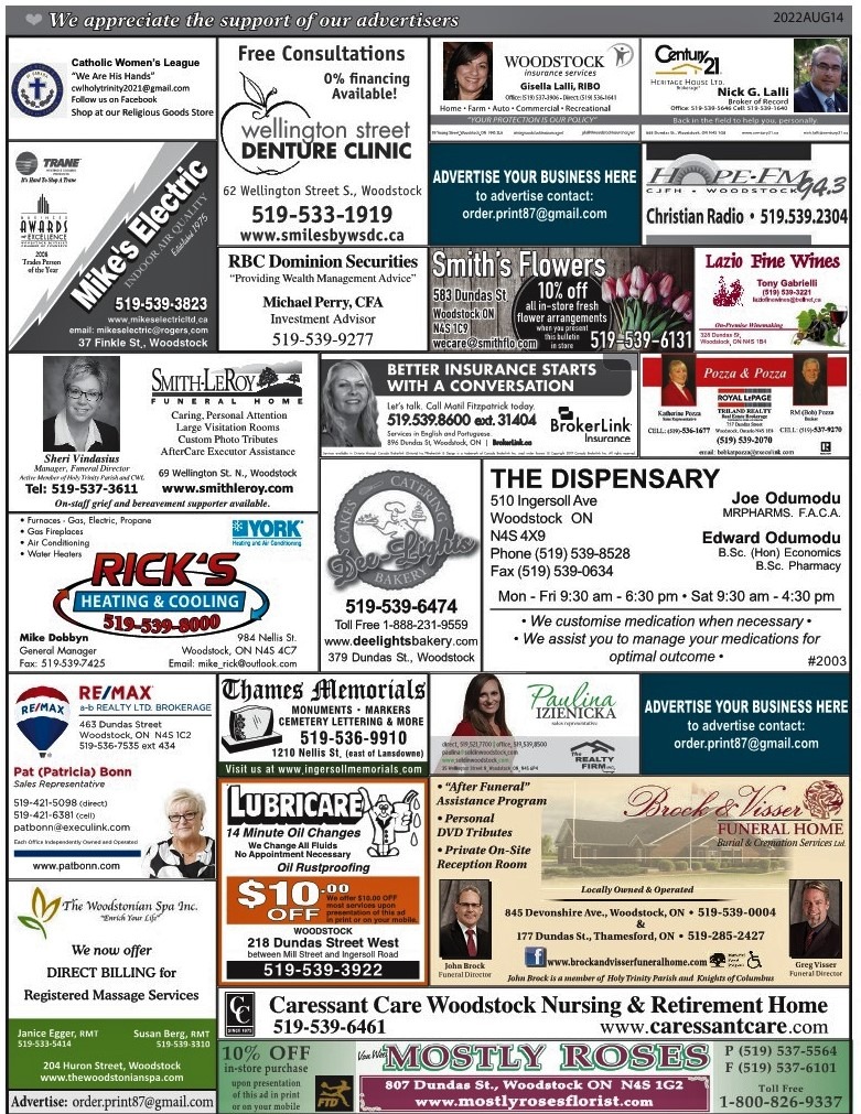 BULLETINS - North Oxford Catholic Family Of Parishes - Ingersoll, Ontario