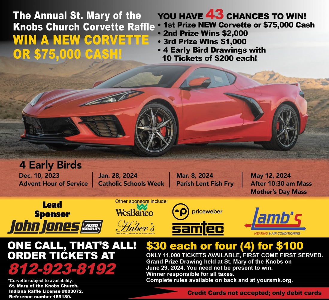Corvette Raffle - St. Mary of the Knobs Catholic Church - Floyds Knobs, IN