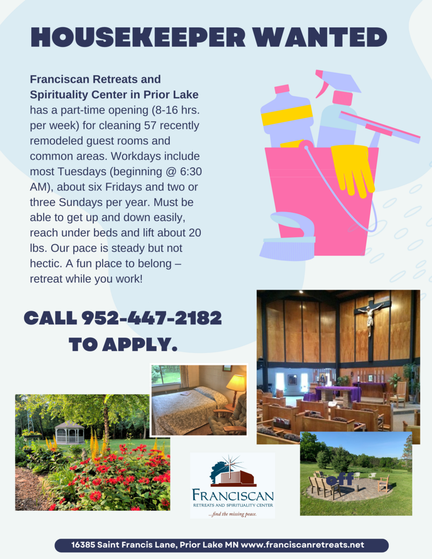 Career Opportunities - Franciscan Retreats and Spirituality Center ...