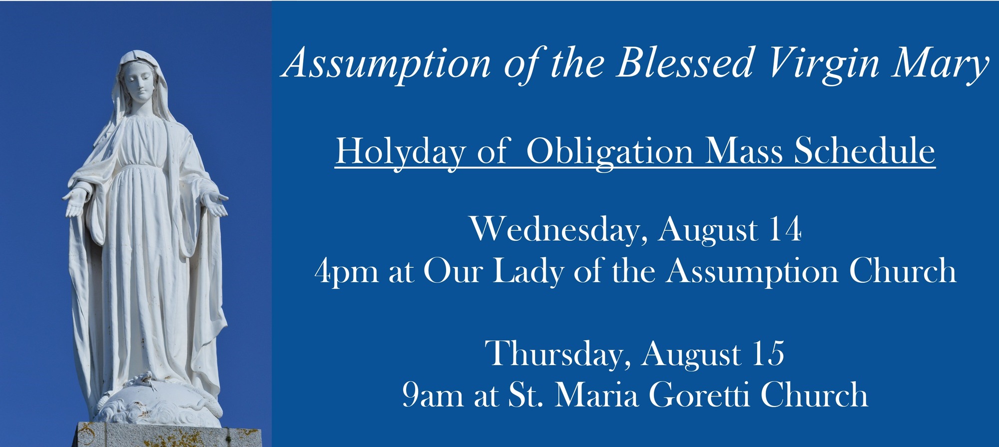 Mass Options - Ave Maria Parish - Lynnfield, MA