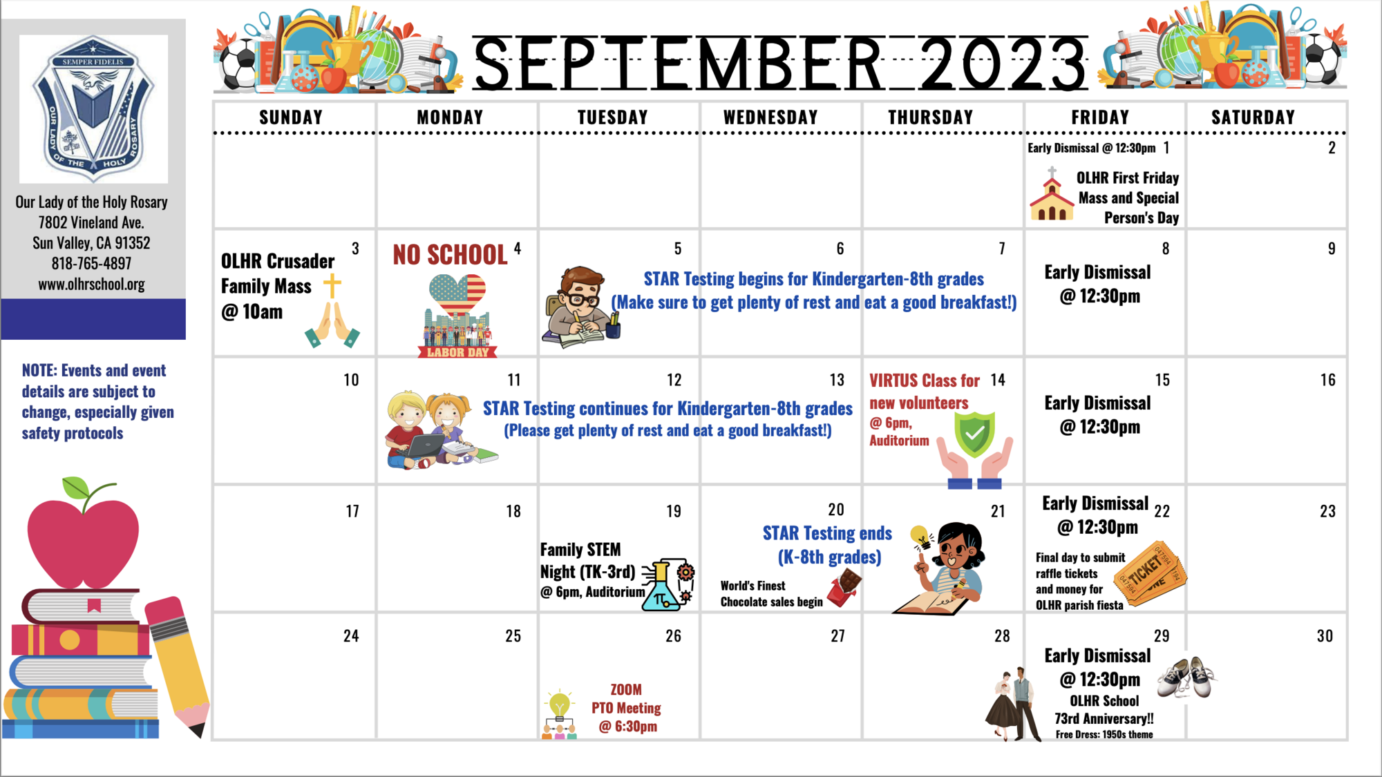 Coming Up: On the Agenda - Our Lady of the Holy Rosary School - Sun ...