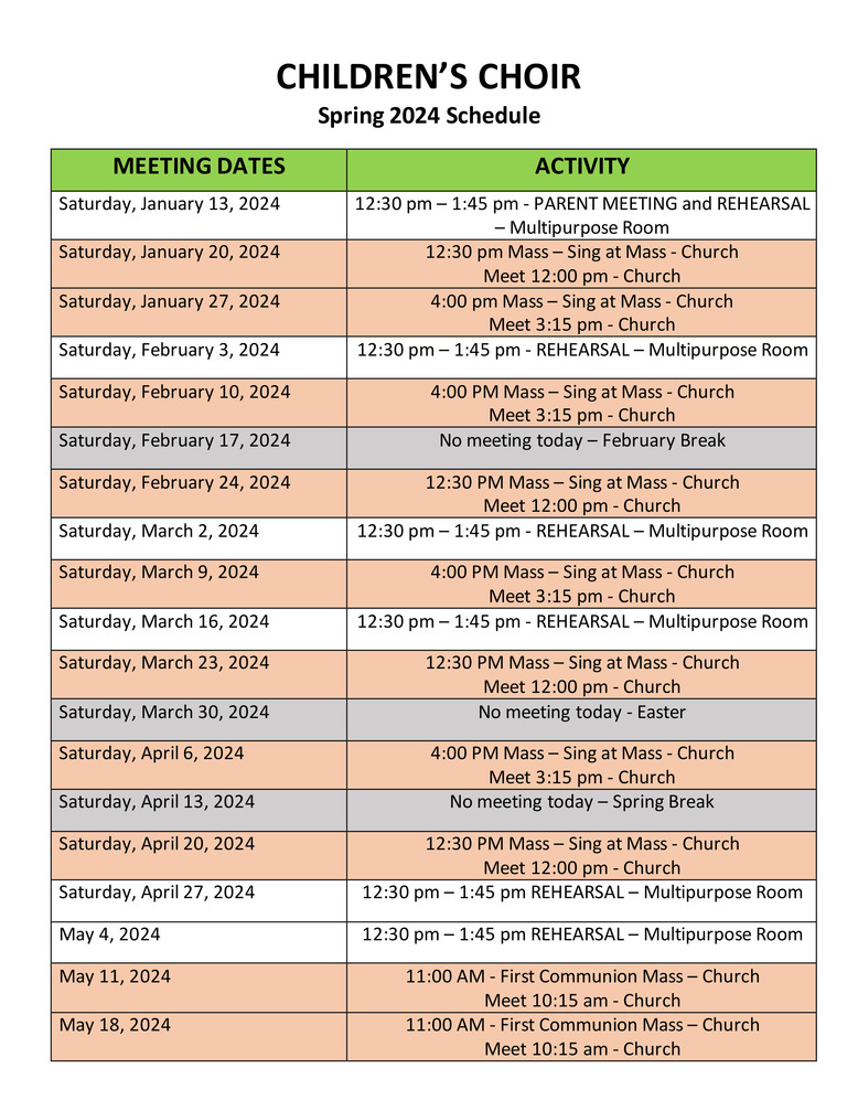 Children's Choir - Saint Mary of the Assumption - Lawrence, MA